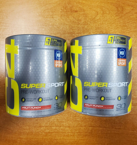 2 Pk: C4 SuperSport Pre-Workout Powder Fruit Punch 7.9oz (Exp 3/26 ...