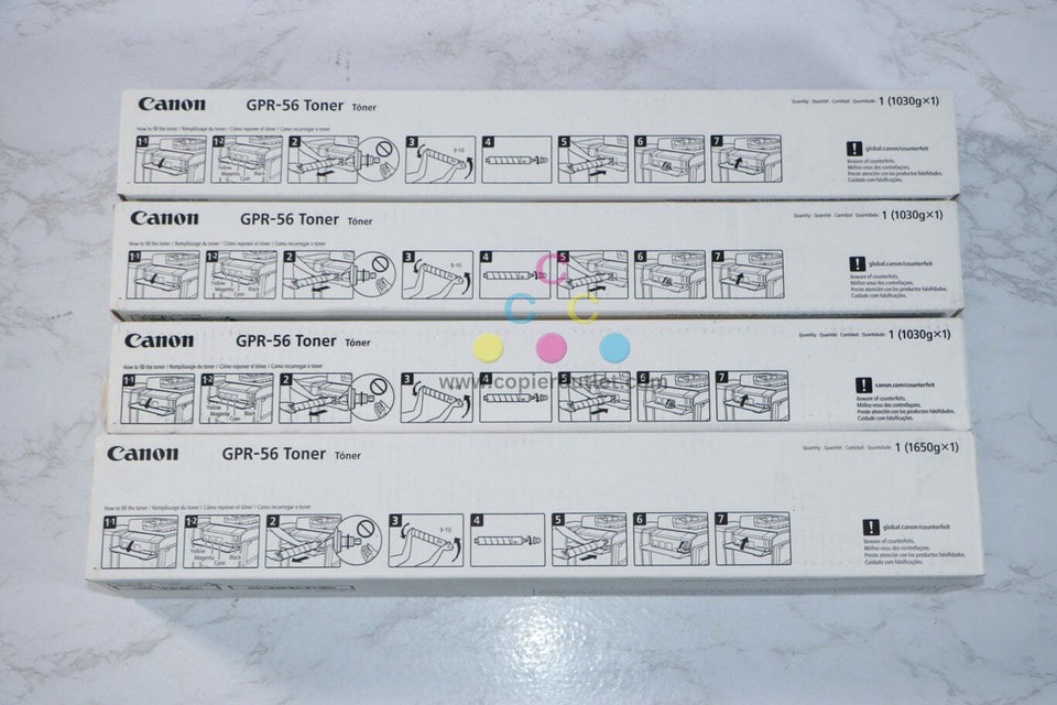 Genuine Canon GPR-56 CMYK Toner Cartridges iR ADVC7565,C7570,C7580 ...