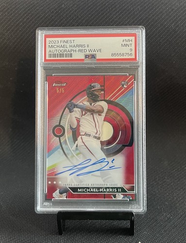 2023 Finest Autograph #MH Michael Harris II Red Wave RC Auto /5 PSA 9 ...