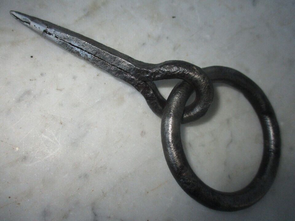 Antique Wrought Iron Tethering Ring on Pin Game Hook Blacksmith Item ...