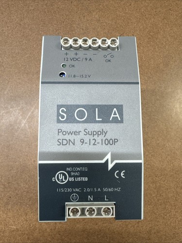 Emerson SOLA SDN 9-12-100P Power Supply Module INPUT 110AC - Output 12V ...