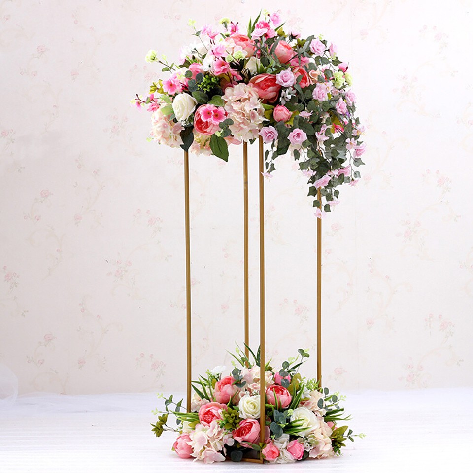 40/60/80/100cm Wedding Metal Flower Stand Pedestal Centrepiece Decor ...