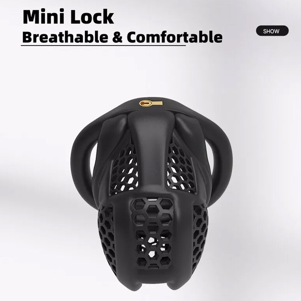 NEW Beehive Pro Breathable Cage Male Chastity Device Mini Lock 2 Type Rings Man | eBay
