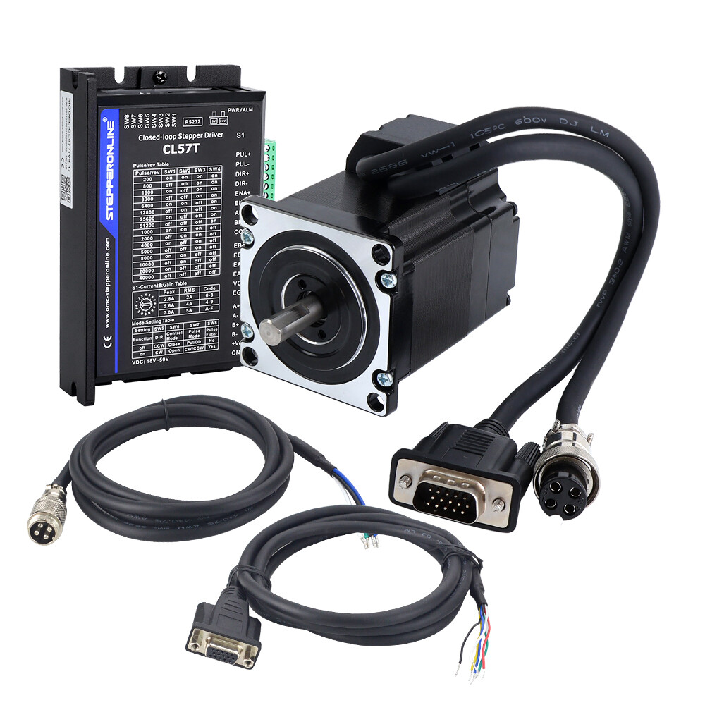 STEPPERONLINE Nema 23 Closed Loop Stepper Motor 170oz.in Servo Driver ...