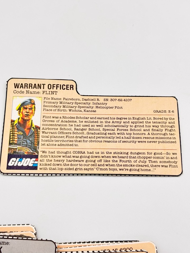 You Pick - Vtg 1980's GI Joe File Cards | eBay