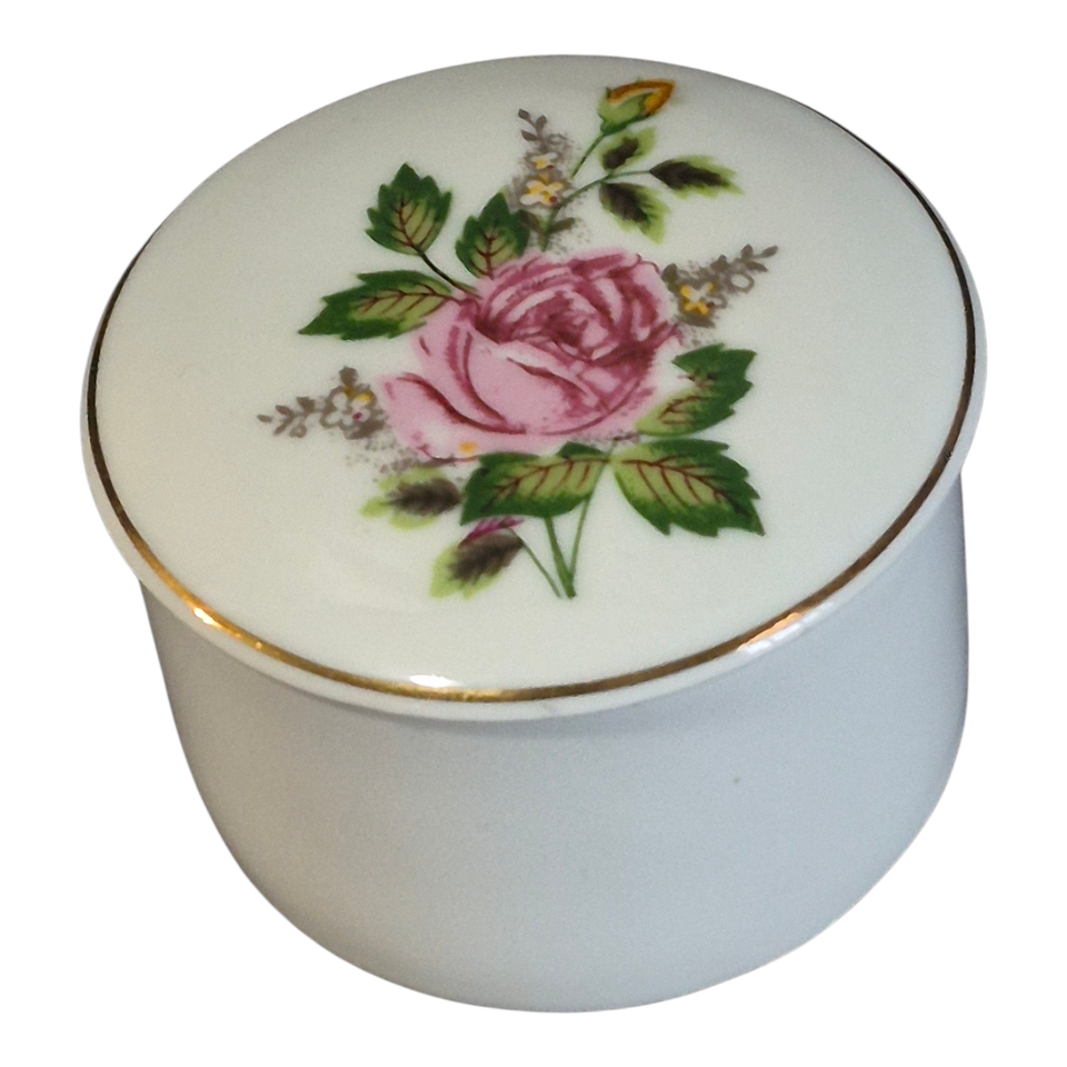 Vintage Fine Porcelain Leart Brazil Romantic Pink Roses Trinket Box | eBay