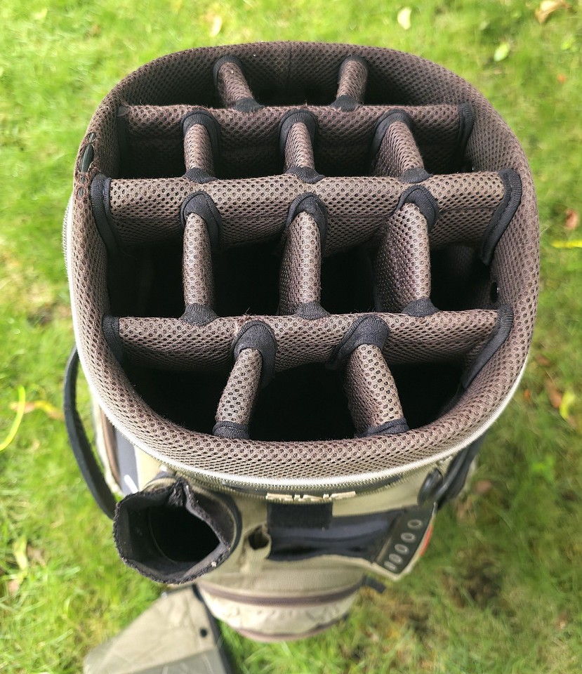 Ping Discover 14 way & putter well metallic gold golf cart bag w rain ...