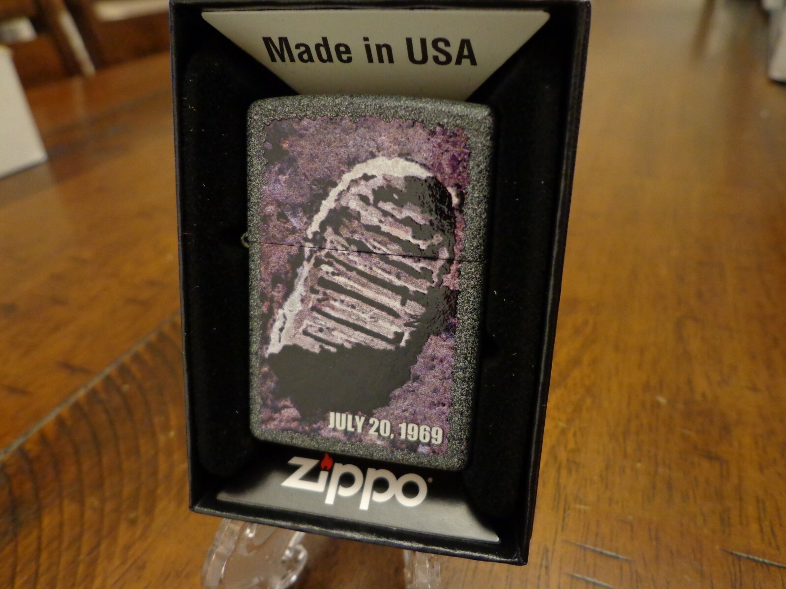 APOLLO 11 BUZZ ALDRIN BOOT PRINT MOON LANDING IRONSTONE ZIPPO LIGHTER ...