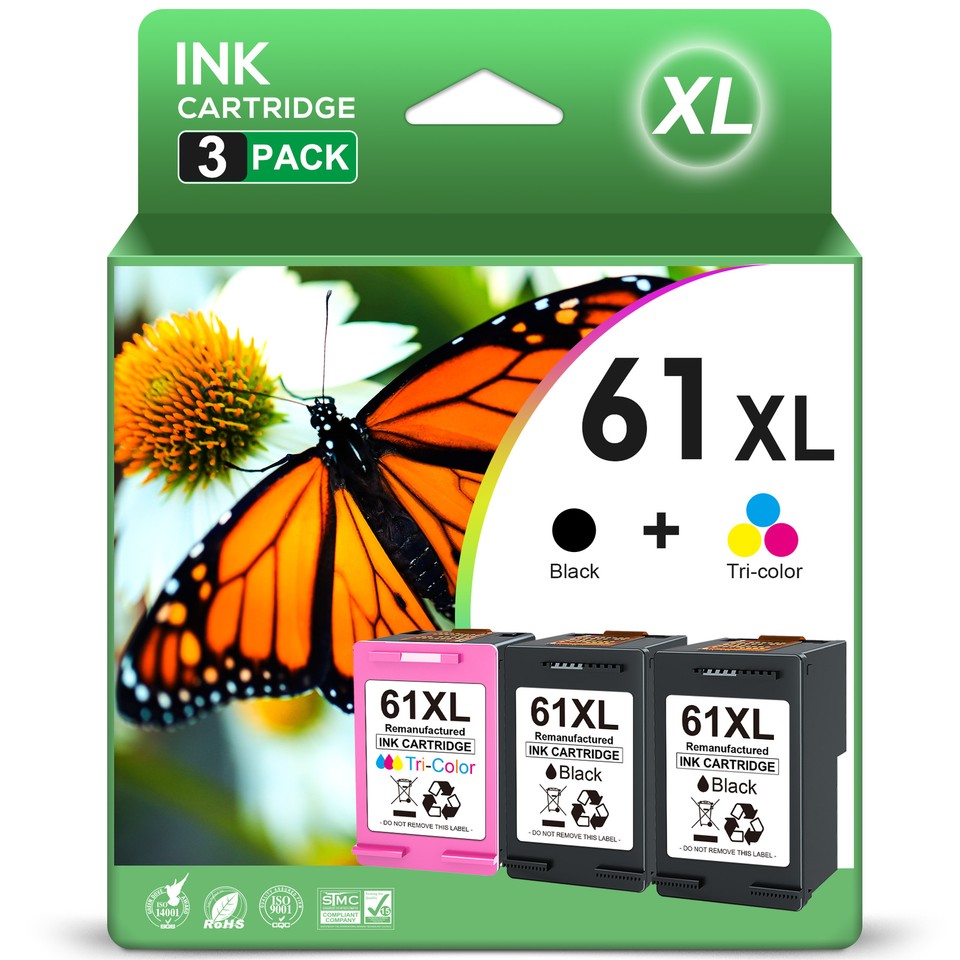 61XL Ink Cartridge compatible with HP 61XL ENVY 4500 4501 5530 5531 ...