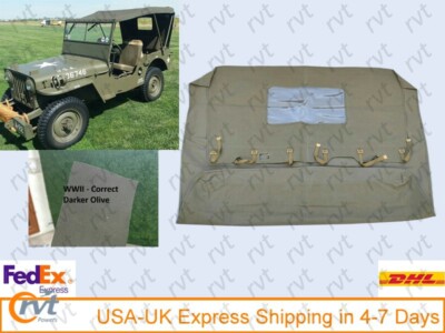 Summer Soft Top For Jeep Willys Ford MB GPW G-503-Correct Olive Green ...