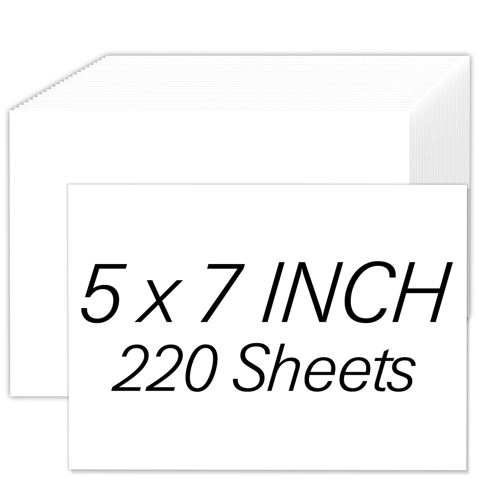 220 Sheets 5x7 Cardstock Paper White Cardstock Printer Paper 5x7 200 ...