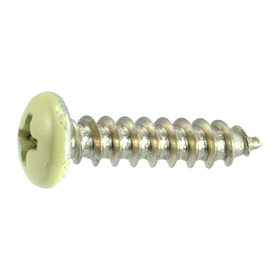 #8 x 3/4" Beige 18-8 Stainless Phillips Pan Head Sheet Metal Screws (20 ...