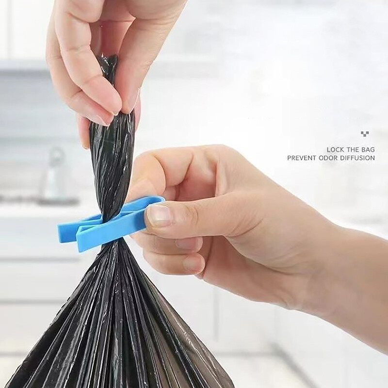 Garbage Bin Clip Kitchen Trash Can Bag Clips Waste Bin Clamp Blue Pack ...