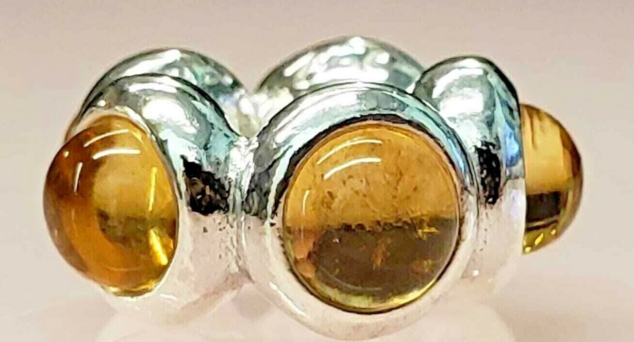 PANDORA | YELLOW CITRINE CABOCHON CHARM NEW 790538Ci RARE RETIRED 925 ...