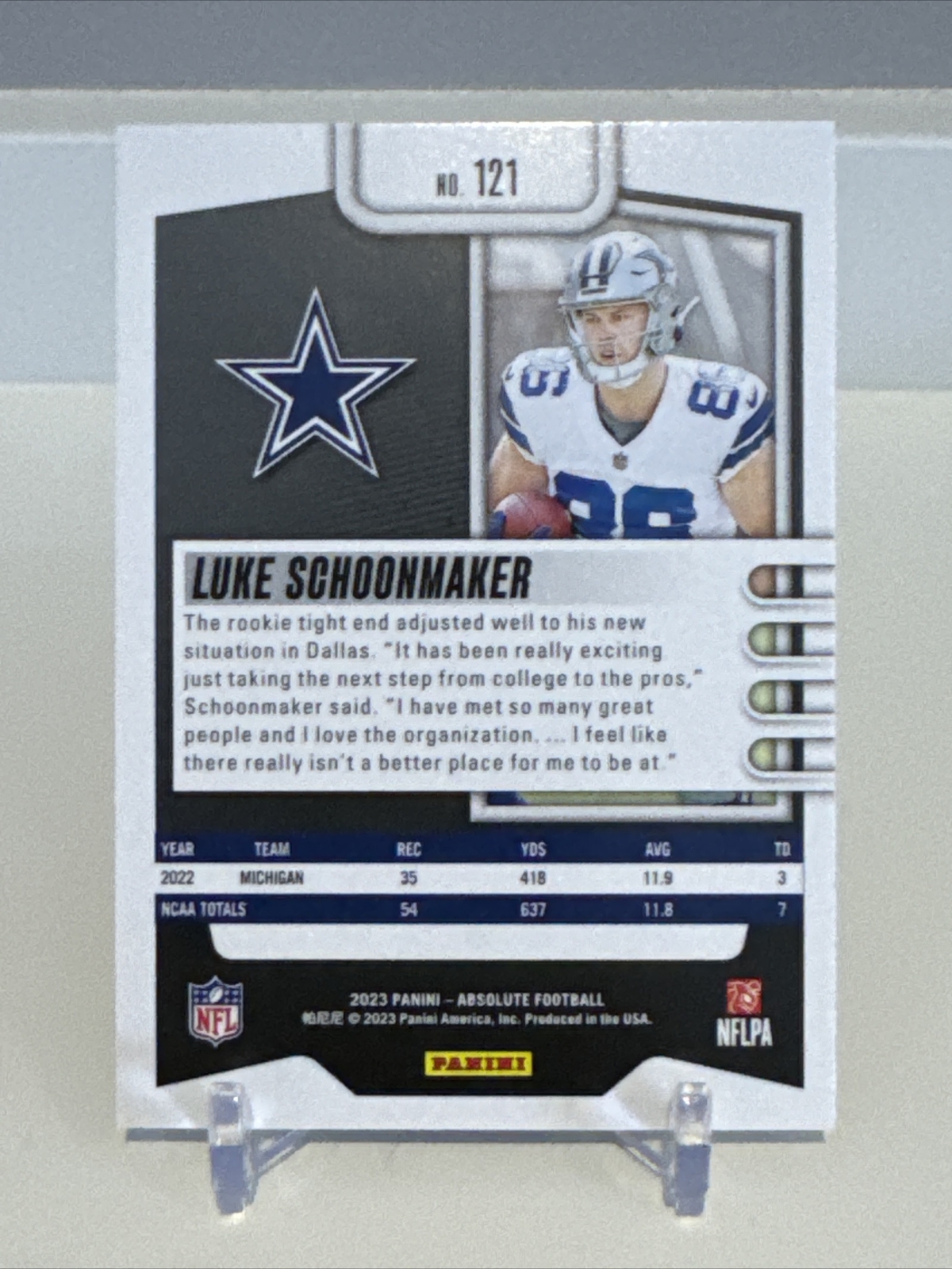 2023 Absolute Base Rookies #121 Luke Schoonmaker - Dallas Cowboys | eBay