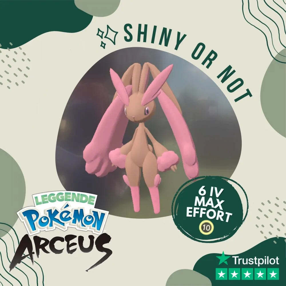 Lopunny Shiny Legends Pokémon Arceus 6 IV Max Effort Alpha Leggende ...