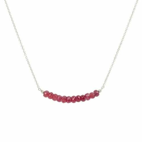 Natural Ruby Beads 925 Sterling Silver Chain Bar Necklace ns-69 | eBay