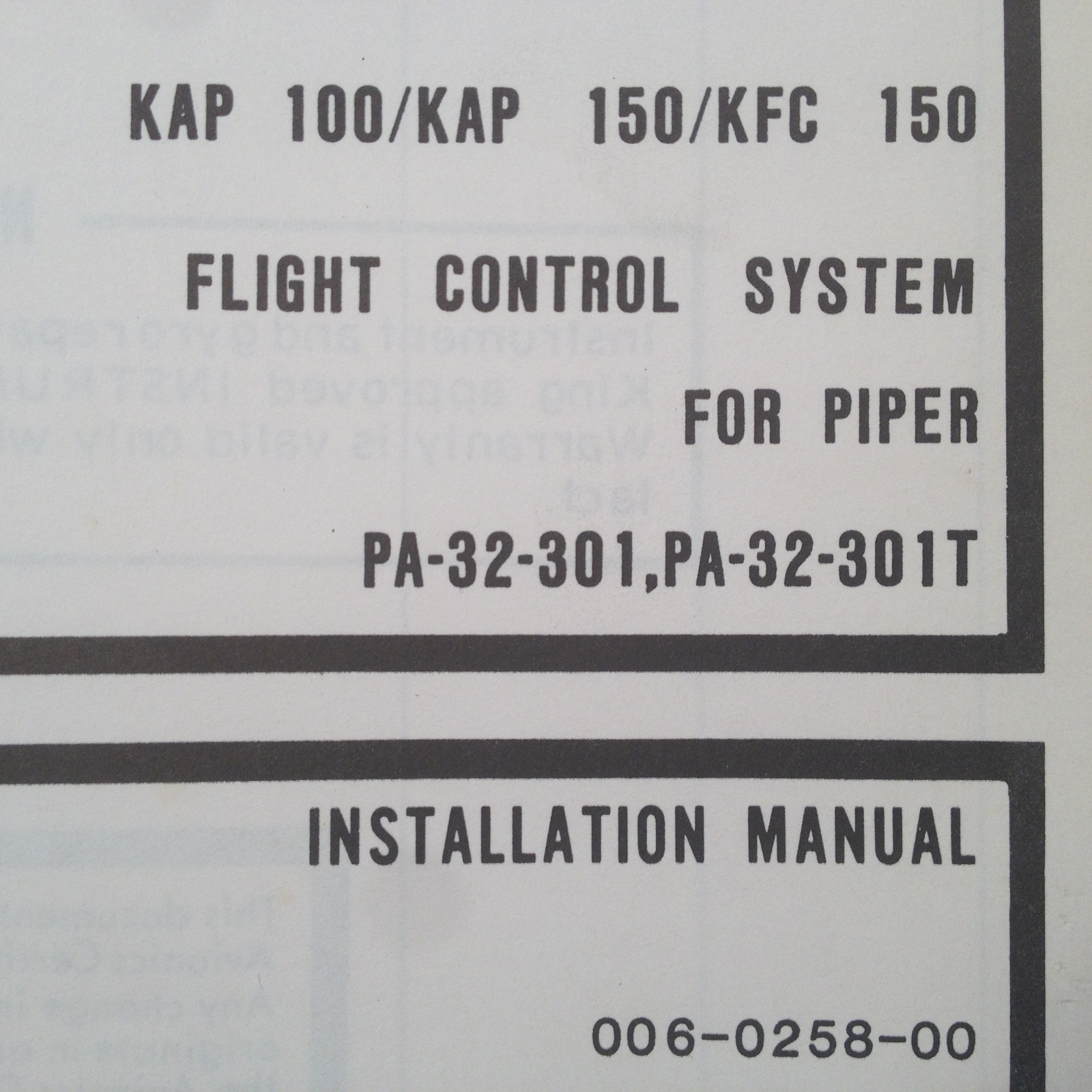 KAP100, KAP 150 KFC 150 into PA-32-301, PA-32-301T install & adjust ...