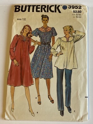 Butterick 3952 size 12 Vintage 1980’s Tent Dress Tunic pattern Uncut | eBay