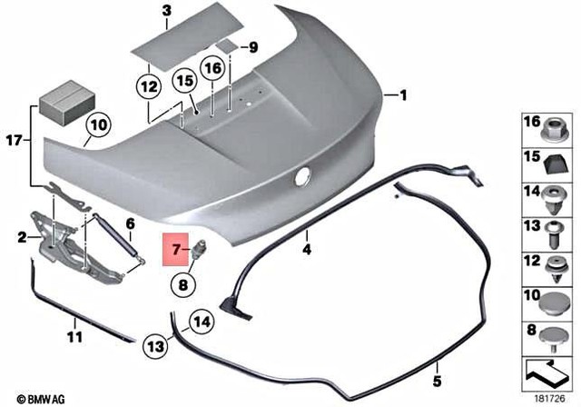 BMW 51247179237 Genuine OEM Trunk Lid Bumper for sale online | eBay