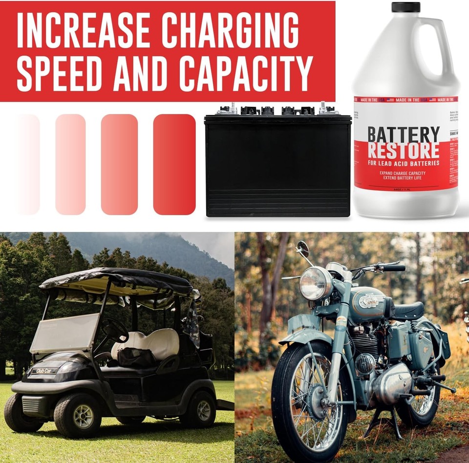 Battery Restore For Lead Acid Batteries - Made In USA - 64oz Formulated ...