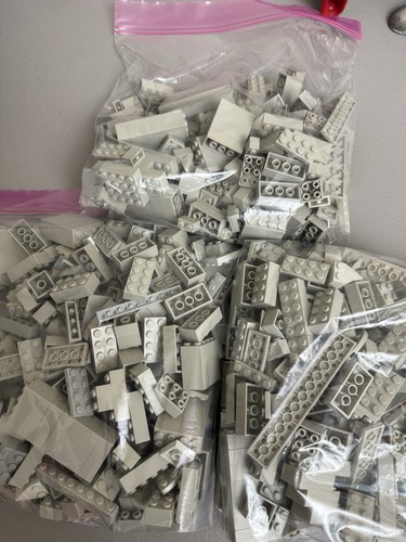 Mega Bloks Lot Of Bricks Gray Off White Pieces 3+ Lbs Pounds Good Shape ...