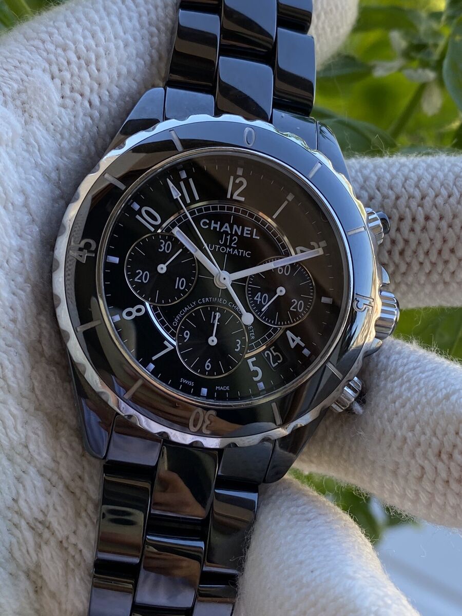Chanel Watch J12 Chronograph Automatic Black Ceramic Mens Chanel Watch J12 Chronograph Automatic Black Ceramic Mens
