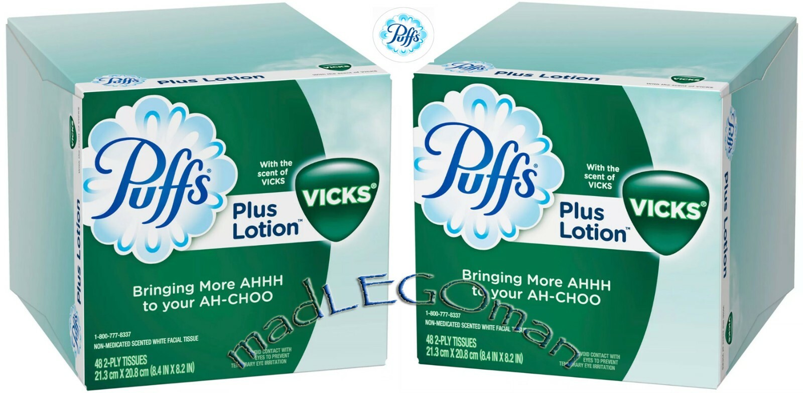 12 PACKS PUFFS VICKS SCENT PLUS LOTION 2 PLY SOFT SOOTHING FACIAL ...