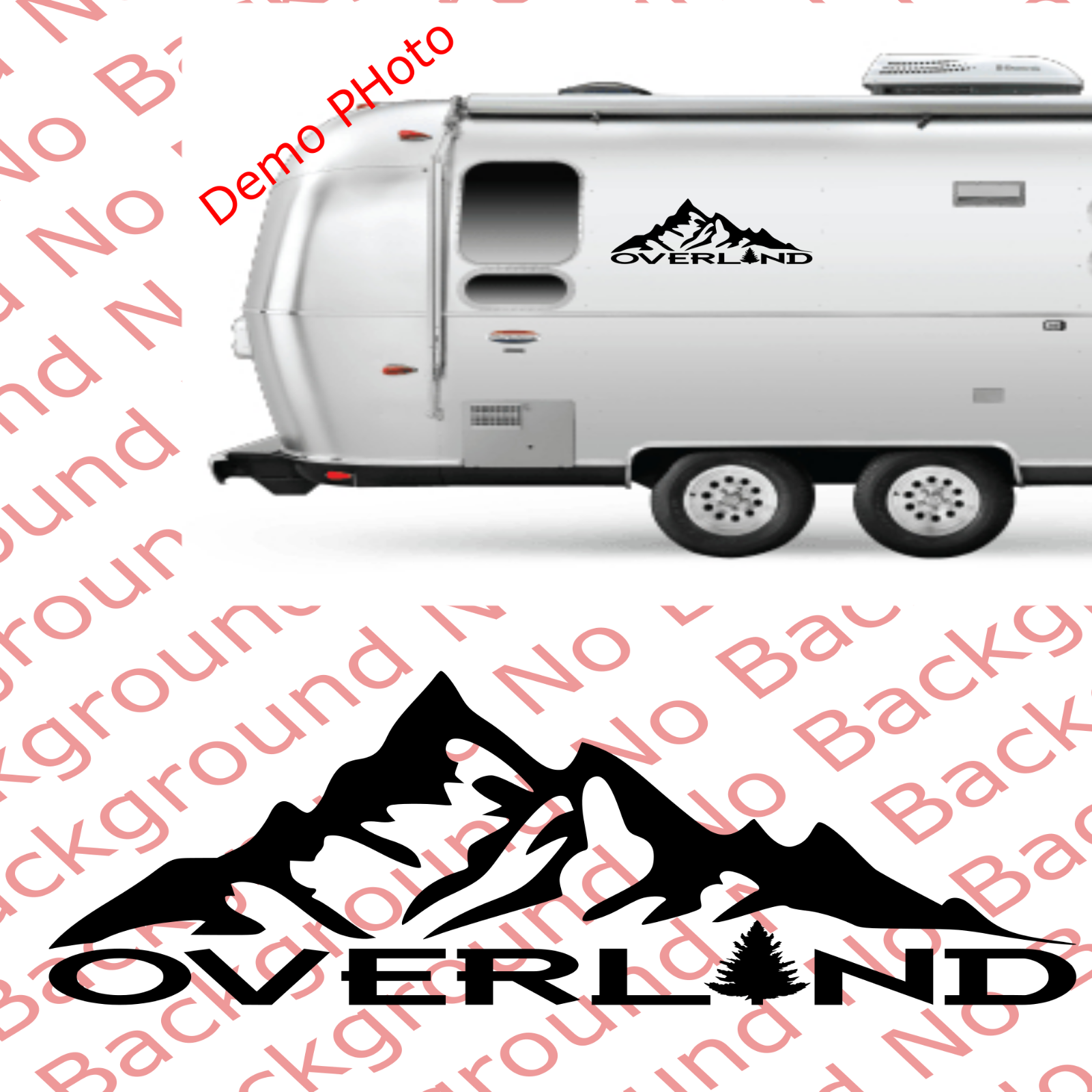 LARGE OVERLAND Mountain Life Vinyl Decal for RV Trailer Truck Off Road ...