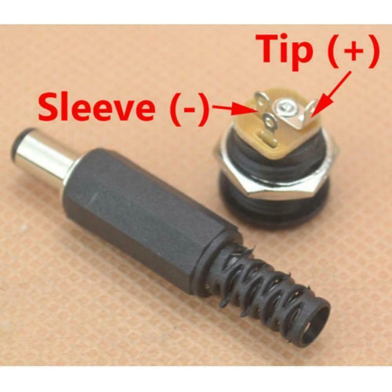 1 PAIR 12V MALE FEMALE SOCKET PANEL MOUNT BARREL JACK PLUG DC POWER ...