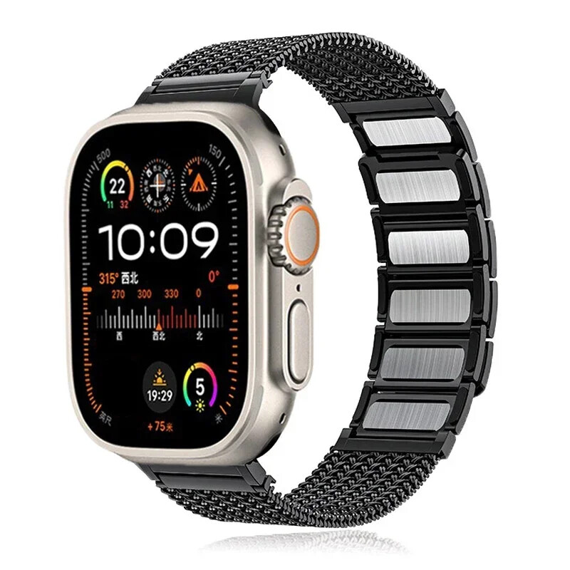 Stainless Steel Magnetic Loop Strap For Apple Watch Ultra 2 9 8 7 6 5 ...