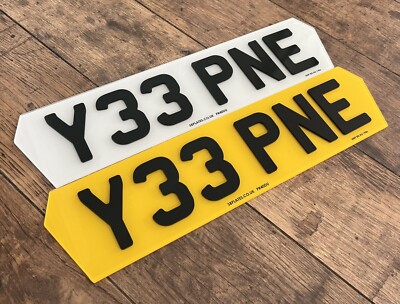 4D HEX NUMBER PLATES ROAD LEGAL MOT LEGAL GLOSS BLACK ACRYLIC 6 DIGIT ...