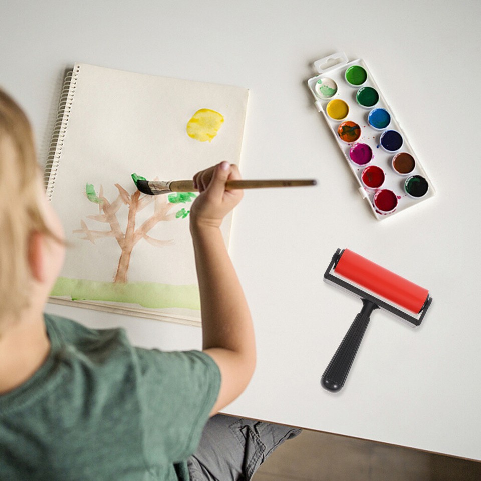 10cm Printmaking Rubber Roller Printmaking Roller Stamping Tool (red ...