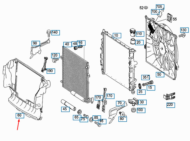 Original Air Baffle OE MERCEDES W164 X164 1645000916 for sale online | eBay