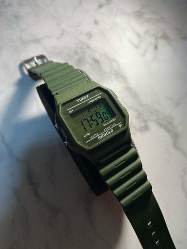 Rare Color Timex Classic Digital Boys Market Olive Green Battery ...