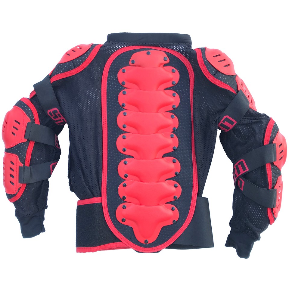 KIDS STERN MOTOCROSS BODY ARMOUR PROTECTION RED bionic suit jacket quad ...