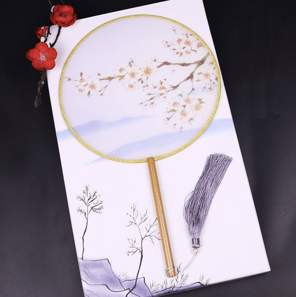 Chinese Japanese Style Round Hand Held Fan For Wedding Event Party Gift ...