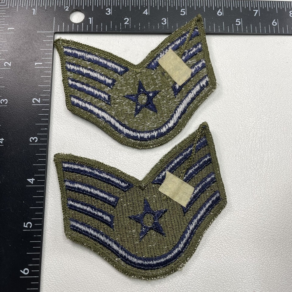 2 Patches Subdued STAFF SERGEANT Air Force Patch (Slightly Diff. Size ...