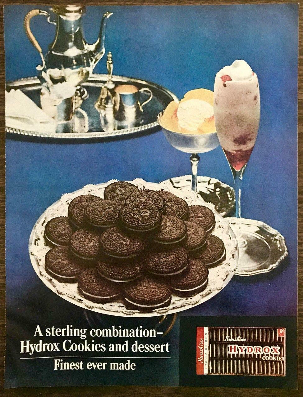 1964 Hydrox Cookies Print Ad Hydrox and Dessert A Sterling Combination ...