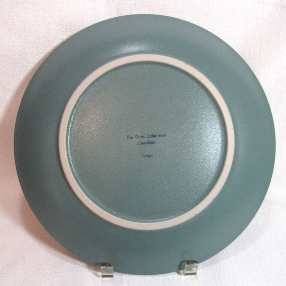 Calvin Klein The Khaki Collection CARGO AQUA Four (4) Dinner Plates 1 ...