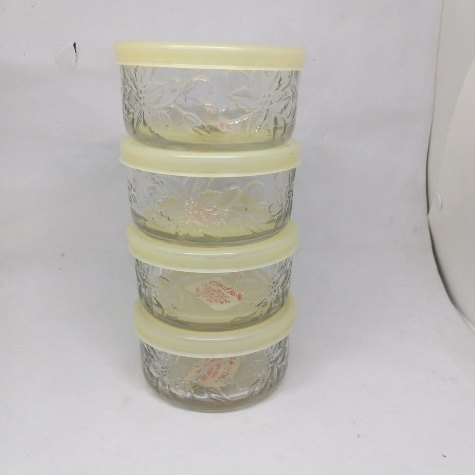 Princess House Fantasia Ovenware Set of 4 Crystal Bowls/Ramekins With ...