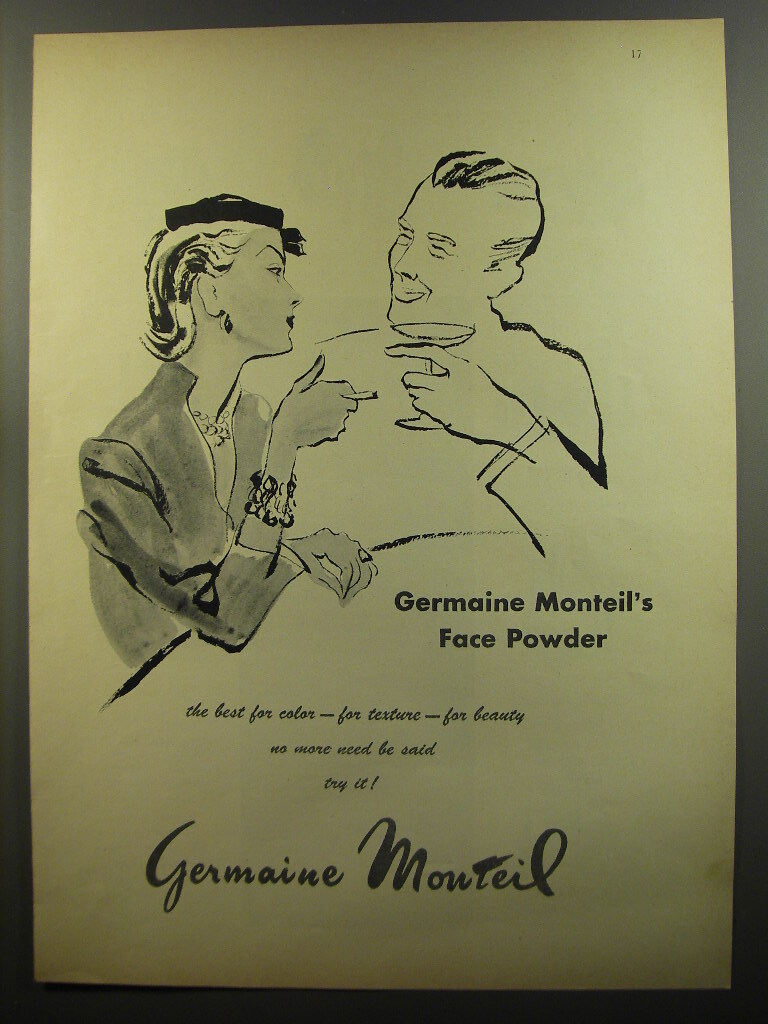 1953 Germaine Monteil Face Powder Advertisement | eBay
