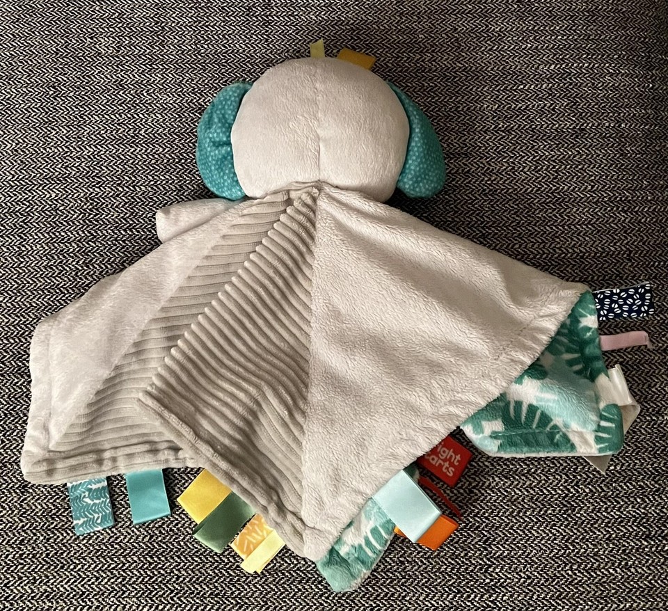 Elephant Baby Security Blanket Lovey Yellow Bright Starts Lovey Tags ...