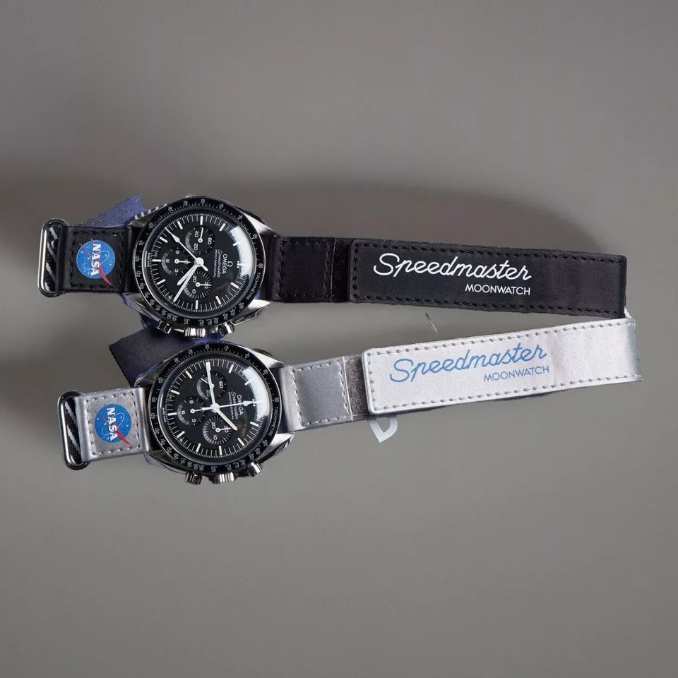 20mm NASA Watch Strap For Omega Speedmaster MoonWatch Black/Blue/Grey ...