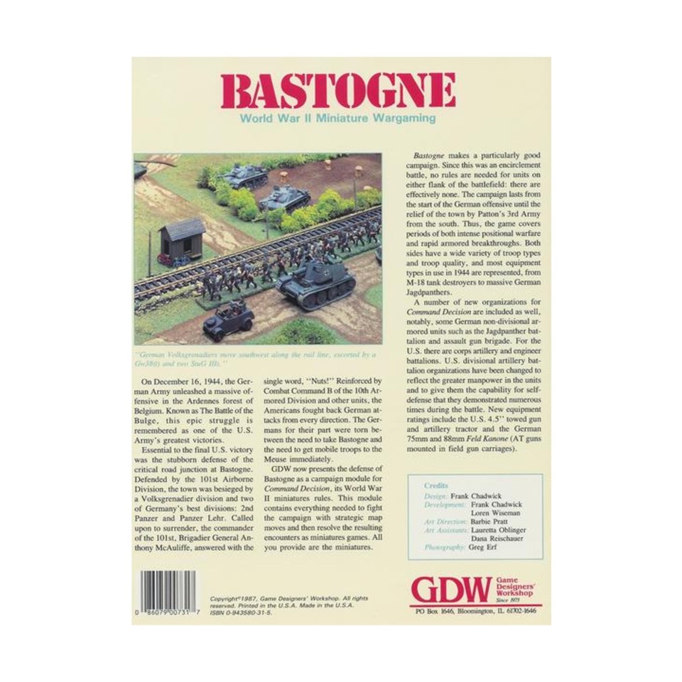 GDW Command Decision Bastogne VG+ 86079007317| eBay