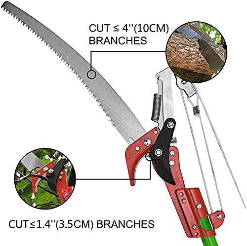 26 Feet Tree Extended Pruner Pole Saws For Tree Trimming scissor + Saw ...