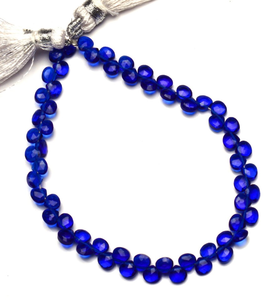 Blue Kyanite Color Hydro Quartz Faceted 4MM Heart Shape Briolettes 7 ...