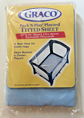 Graco Pack 'N Play Playard Fitted Sheet Blue New in Package 27 x 39 | eBay