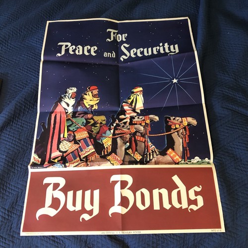 WWII War Bonds For Peace And Security Original Poster Linn Ball Large ...