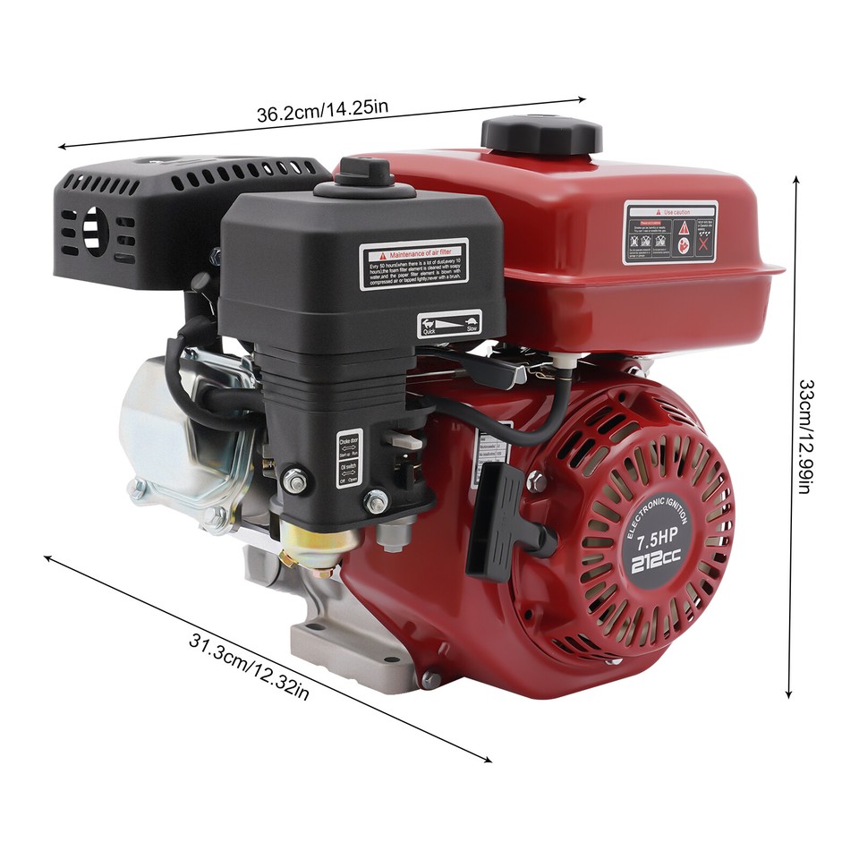 US 7.5HP Motor 4 Stroke Gas Powered Portable Engine 212cc Air Cooling ...